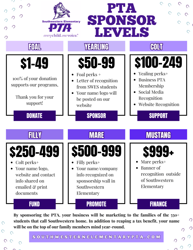 Sponsors/Vendors – Southwestern Elementary PTA